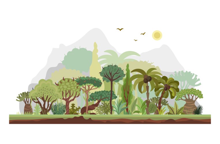 Leopard in a tropical landscape Royalty Free Vector Image