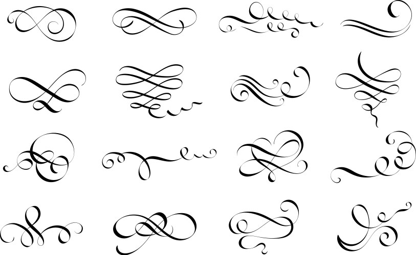 Calligraphy flourish decorative flourishes Vector Image