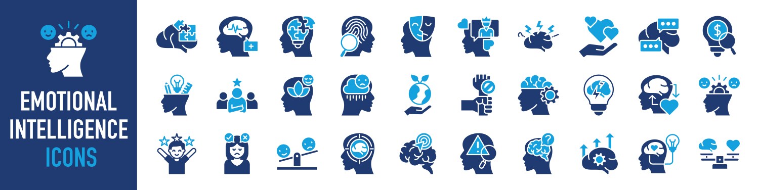 Emotional intelligence icon such as social skills Vector Image