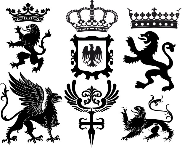 Vintage heraldry design elements Royalty Free Vector Image