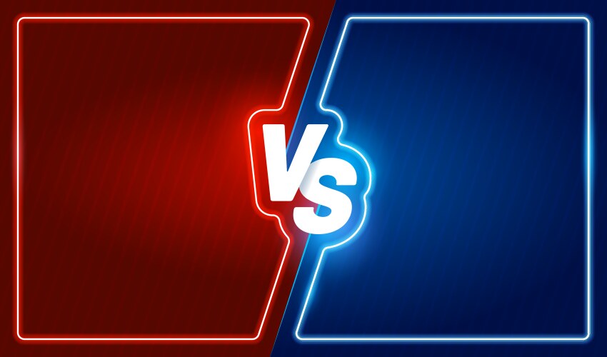 Versus neon frame sport battle glowing lines Vector Image