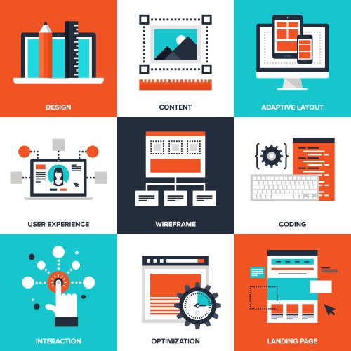 Universal outlined icons Royalty Free Vector Image