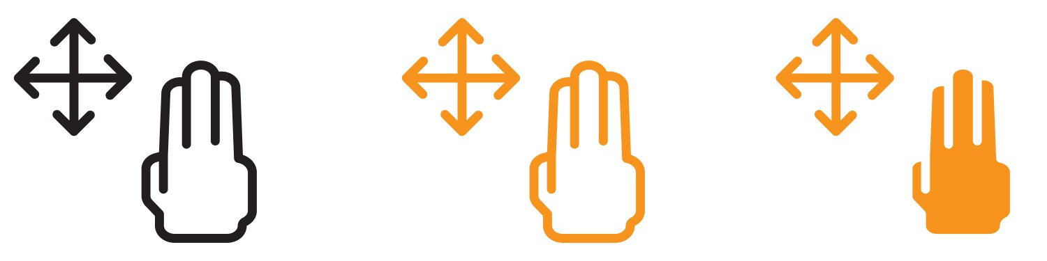 Hand fingers gesture swipe rotate icon design Vector Image