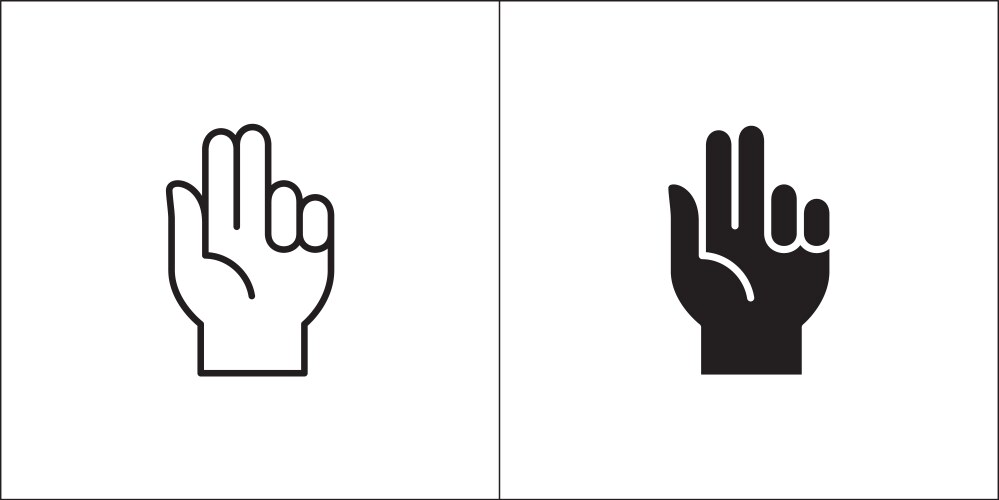 Hands gesture icon set hand finger signs Vector Image