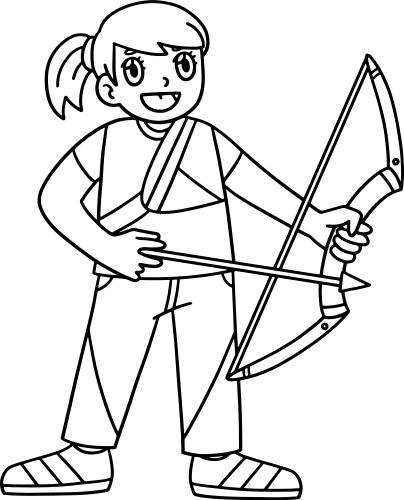 Archery female archer firing arrow isolated Vector Image