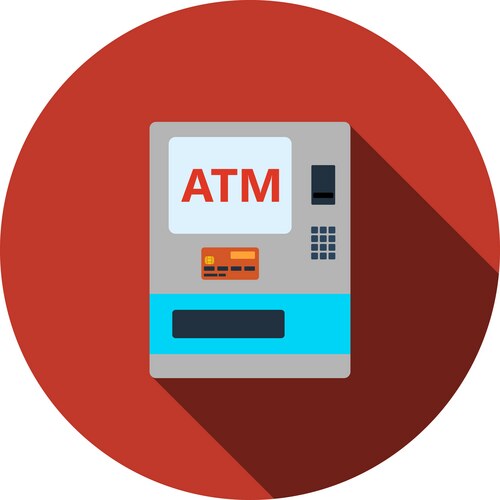 Atm icon red pointer Royalty Free Vector Image