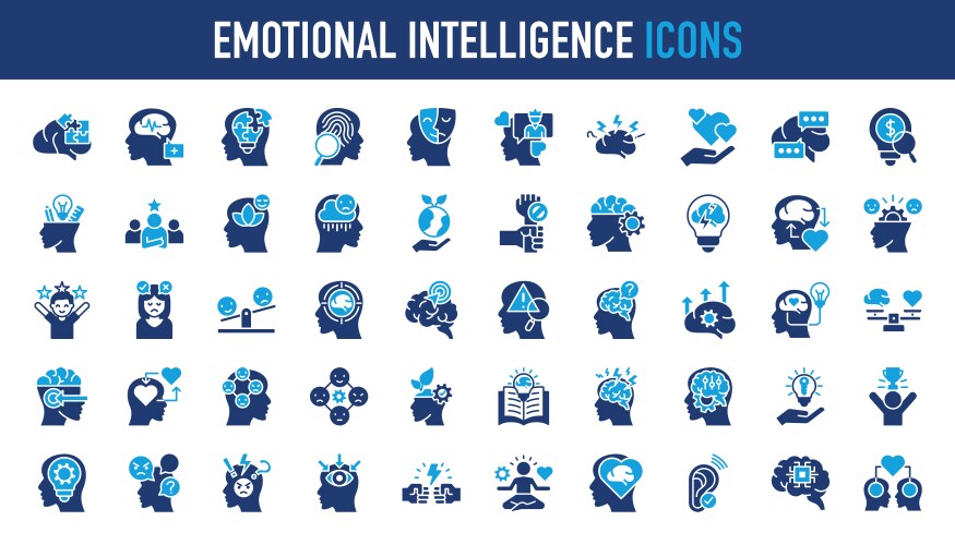Emotional intelligence icon such as social skills Vector Image