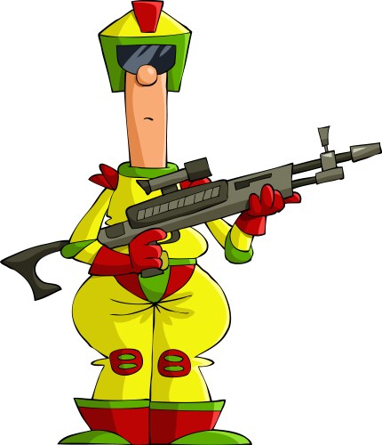 Chibi Soldier Cartoon Royalty Free Vector Image