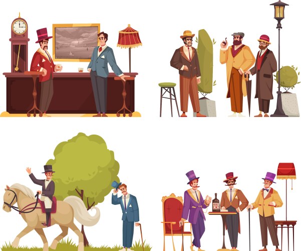 Gentlemen club set Royalty Free Vector Image - VectorStock