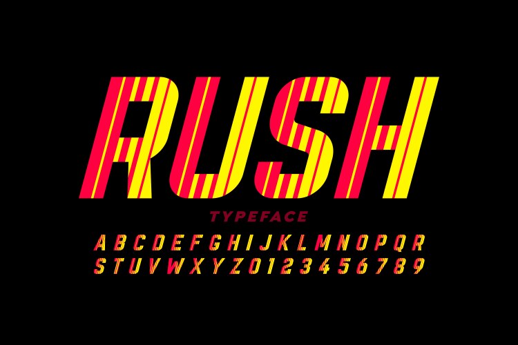 Speed letters set red race font italic bold Vector Image