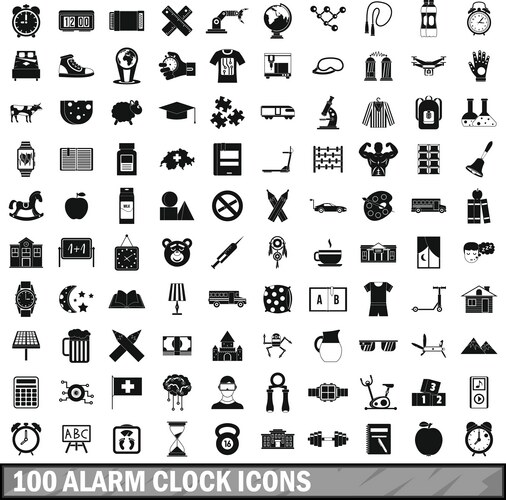 100 building materials icons set simple style Vector Image 100 building materials icons set simple style Vector Image