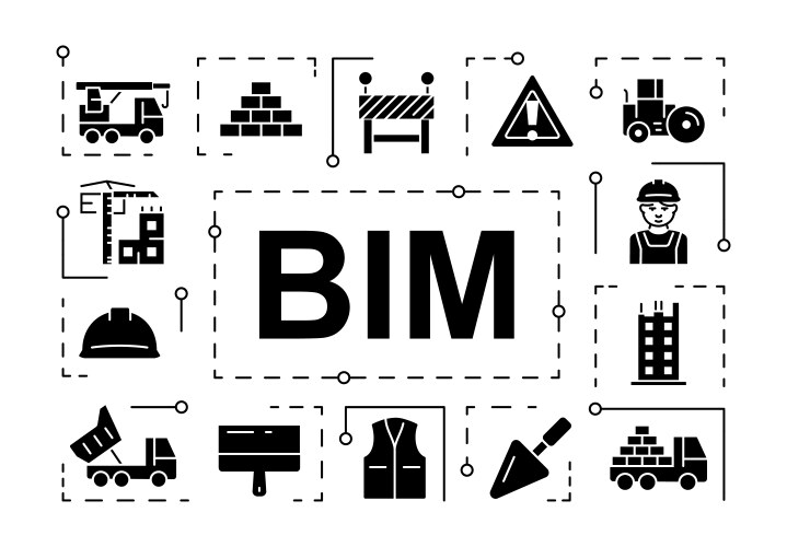Construction and architecture bim Royalty Free Vector Image