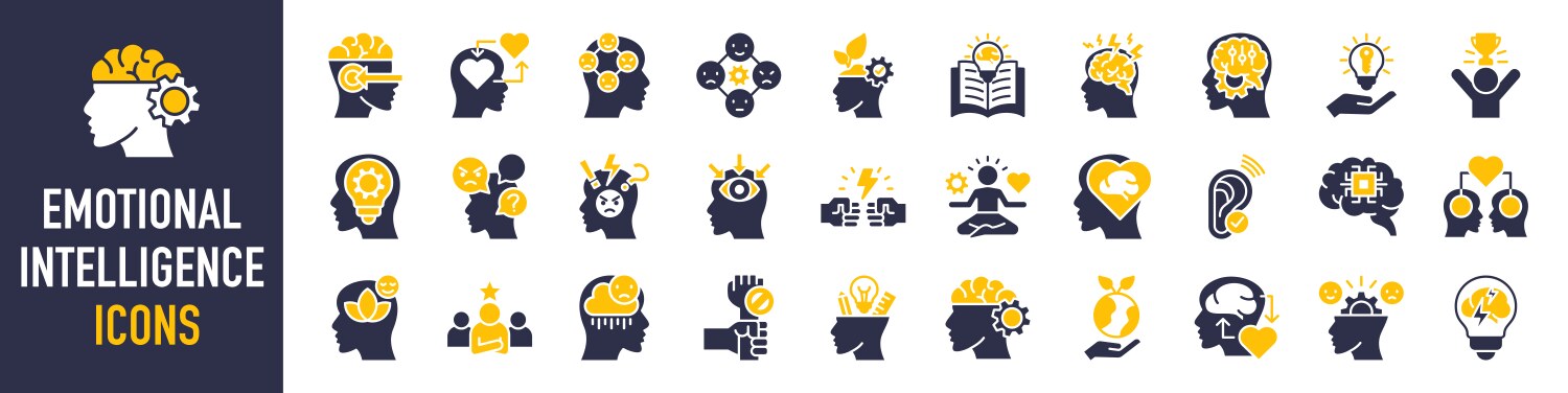 Emotional intelligence icon such as social skills Vector Image