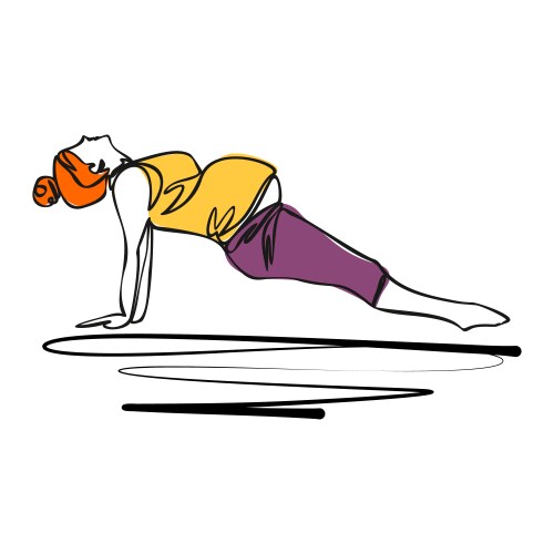 One continuous single drawing line Royalty Free Vector Image