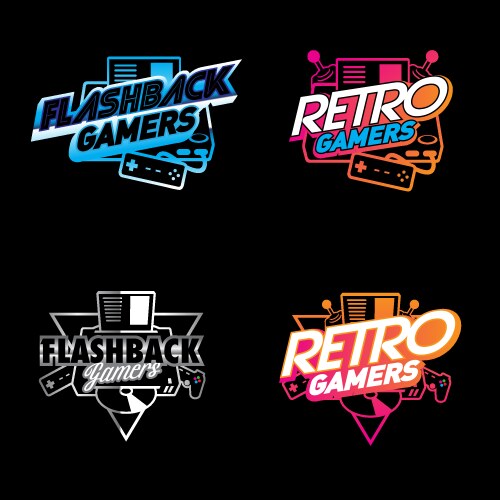 Retro Gamer Logos Vector Images (over 2,500)