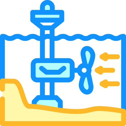 Floating platform tidal power color icon Vector Image