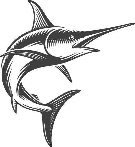 Ocean large swordfish Royalty Free Vector Image