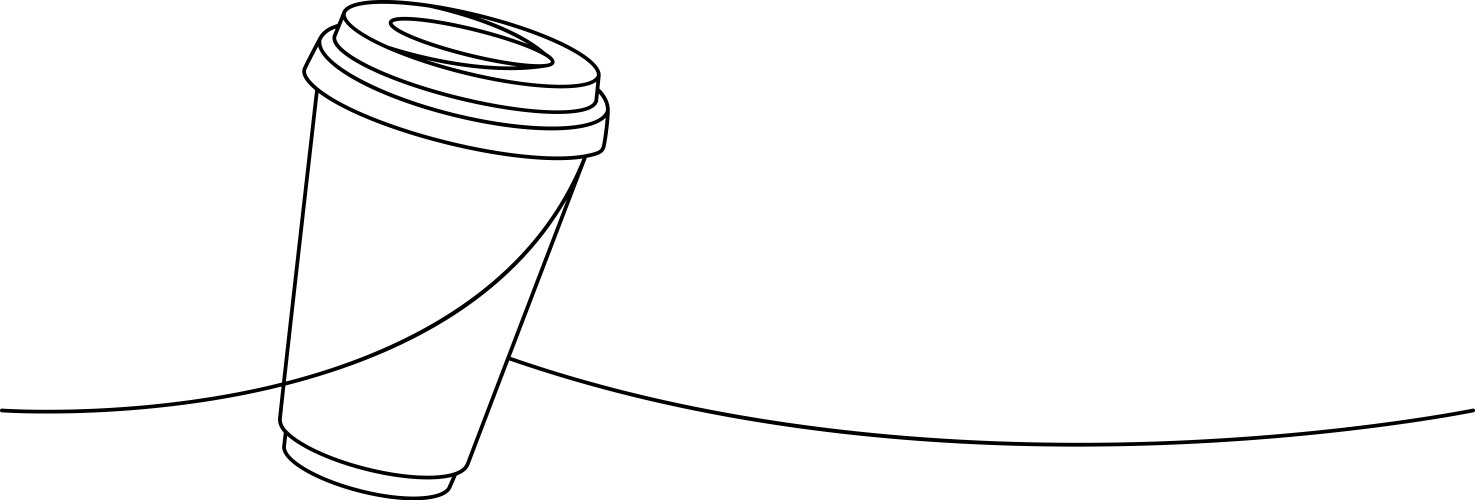 Espresso coffee cup one line continuous drawing Vector Image