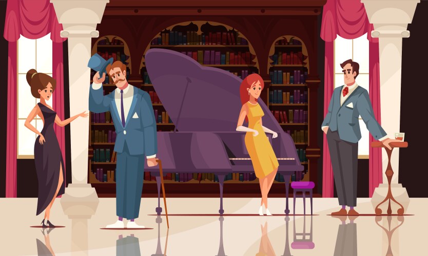 Gentlemen club cartoon Royalty Free Vector Image