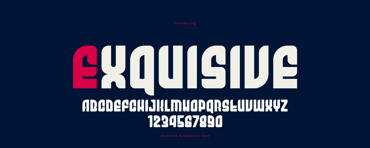 Geometric bold sans serif typeface thick Vector Image