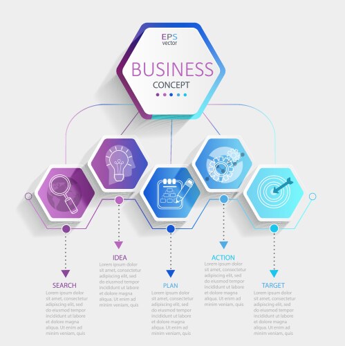 Business process infographic Royalty Free Vector Image