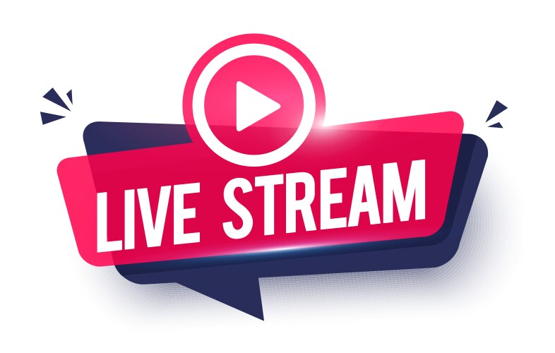 Live stream label modern web banner design Vector Image