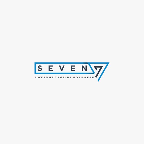 Seven logo design 7 symbol seven logo with upward Vector Image