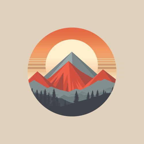 Minimalist Mountain Vector Images (over 9,500)