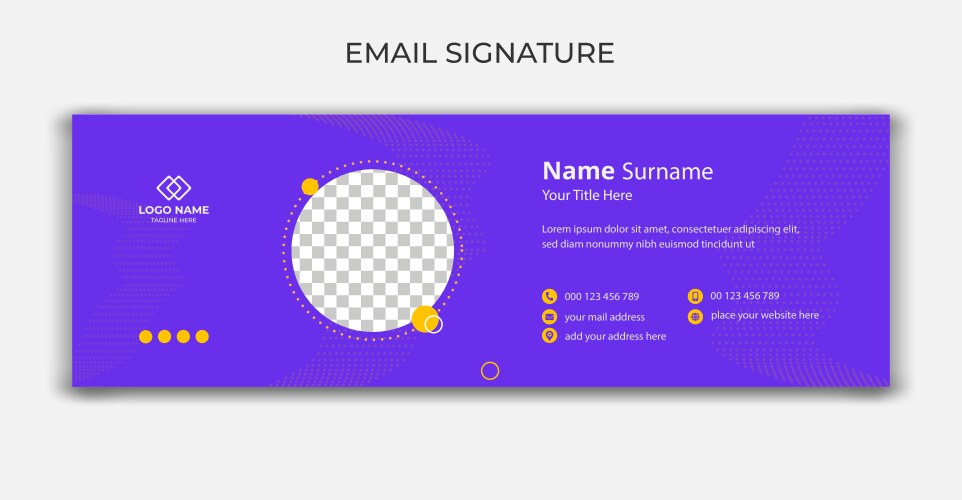 Email signature template or cover banner design Vector Image
