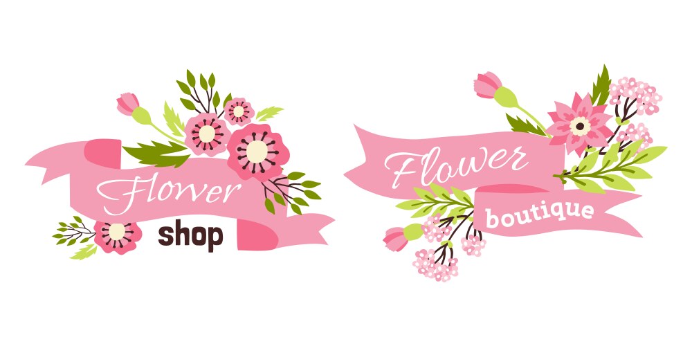 Floral Shop Logo Design Royalty Free Vector Image