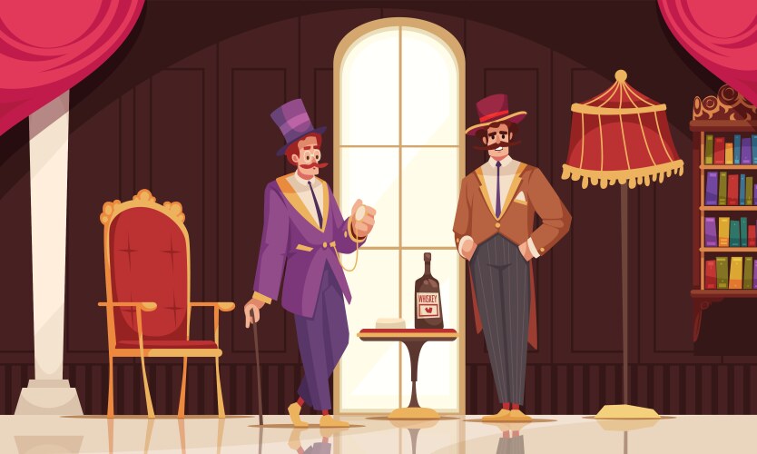 Gentlemen cartoon set Royalty Free Vector Image