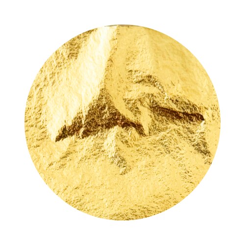 Gold foil shiny handmade circle golden Royalty Free Vector