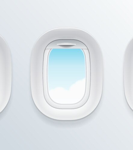 Airplane window template inside and outside view Vector Image