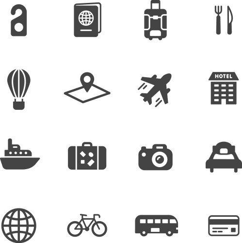 Hobbies icons Royalty Free Vector Image - VectorStock