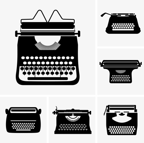 Vintage writer elements set Royalty Free Vector Image