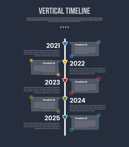 Vertical timeline business report infographic Vector Image