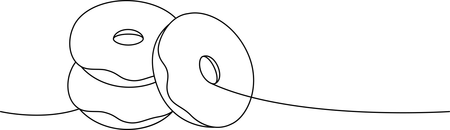 Donuts in a box one line continuous drawing Vector Image