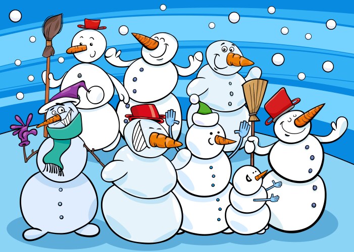 Happy snowman cartoon Royalty Free Vector Image