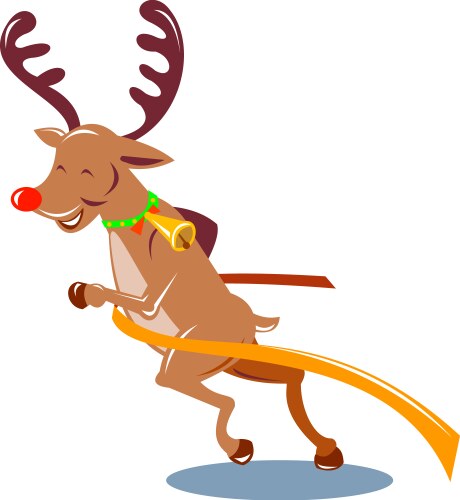 Fast wild reindeer running with big horns Vector Image