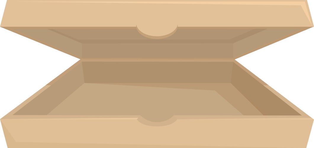 Cardboard pizza box open presenting delicious Vector Image