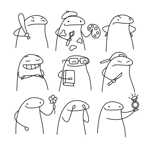 Hand drawn flork meme Royalty Free Vector Image