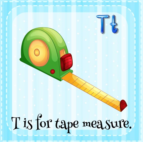 Flashcard of t is for twelve Royalty Free Vector Image