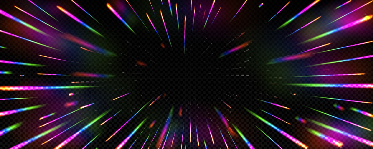 Rainbow light speed on transparent background Vector Image