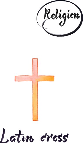 Cross of religious words Royalty Free Vector Image