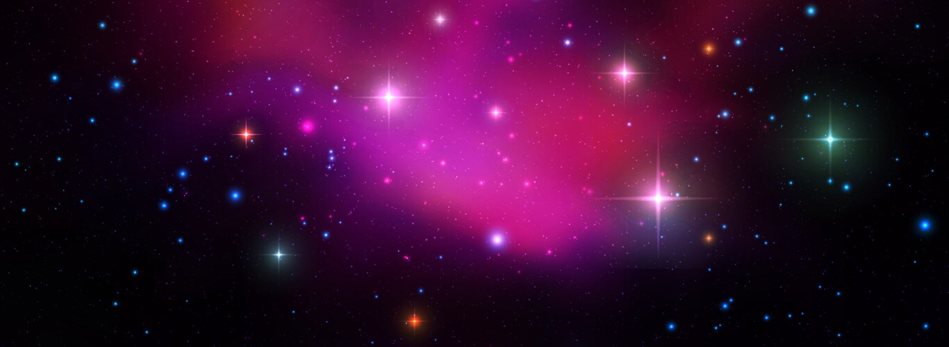 Horizontal space background with realistic nebula Vector Image