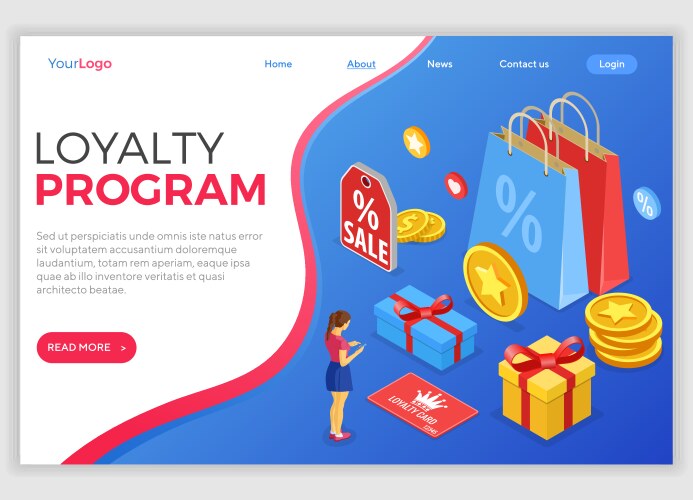 Customer loyalty programs banner Royalty Free Vector Image