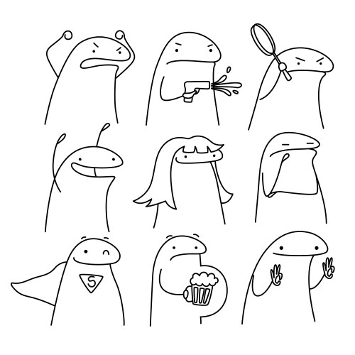 Hand drawn flork meme Royalty Free Vector Image