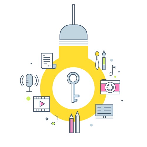 Intellectual property flat infographics Royalty Free Vector