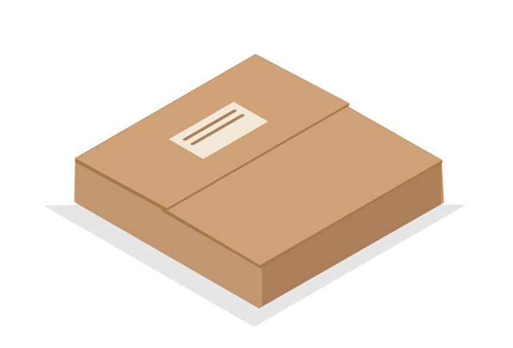 Isometric cardboard box carton closed package Vector Image