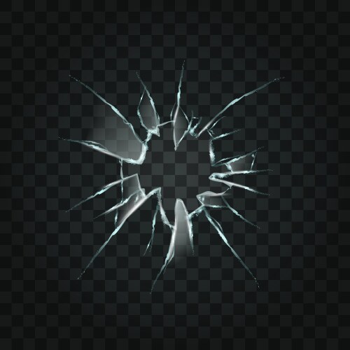 Broken glass cracked window texture realistic Vector Image